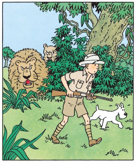 1 viñeta - Tin Tin en el congo - Editorial Juventud